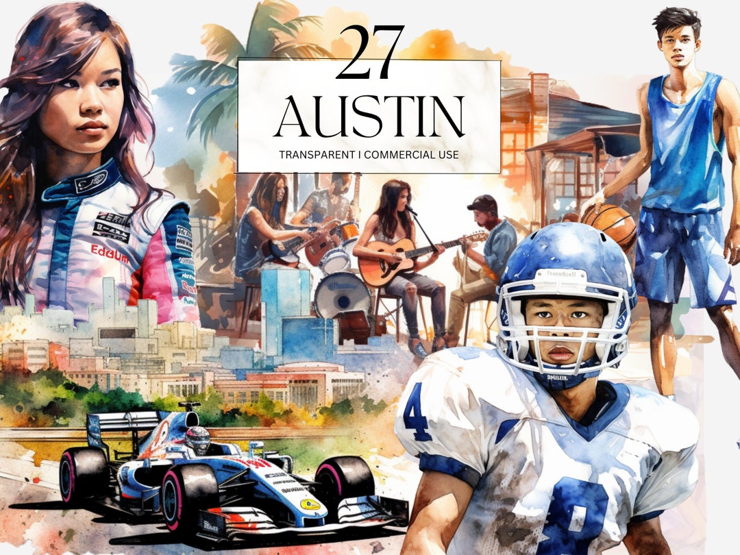 Watercolor Austin Clipart, Printable Texas Png, Texas Travel Itinerary ...