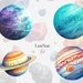 Solar System Clipart Printable, Watercolor Outer Space Png, Planets ...