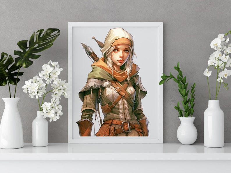 Watercolor Ranger Clipart Printable Dungeons and Dragons Dnd - Etsy