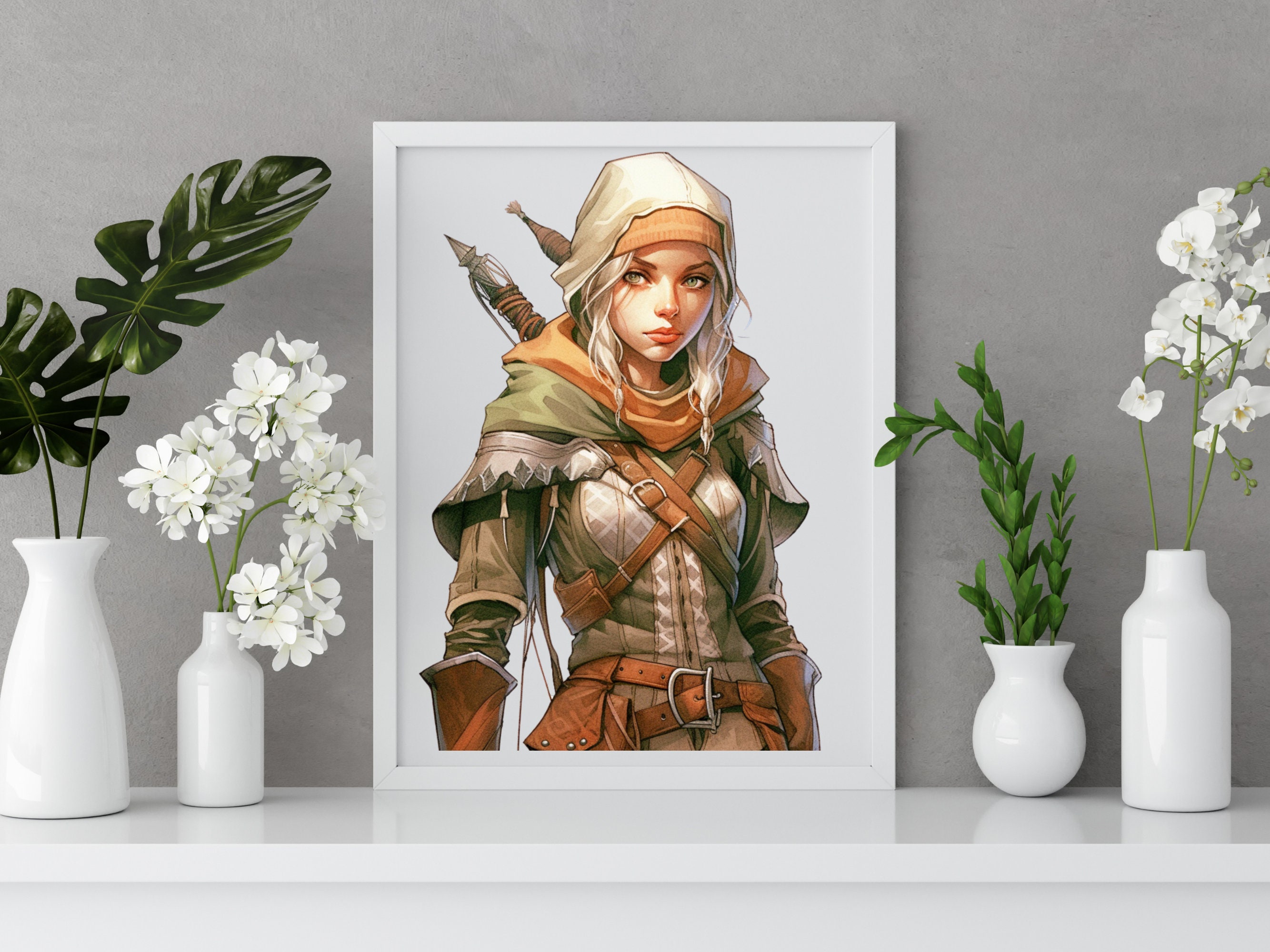 Watercolor Ranger Clipart Printable Dungeons and Dragons Dnd - Etsy