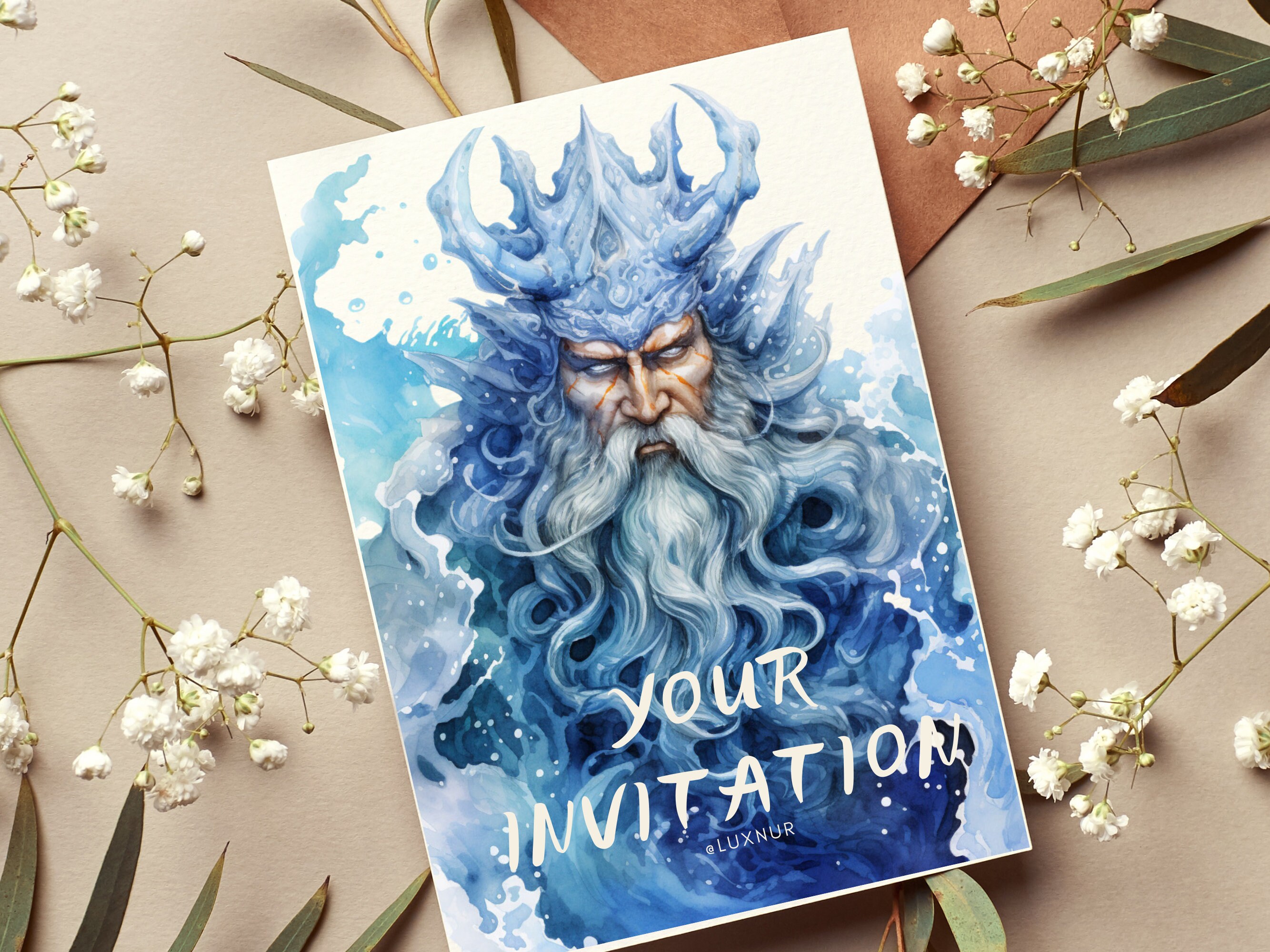 Watercolor Poseidon Son Signs Clipart Printable Percy Jackson - Etsy