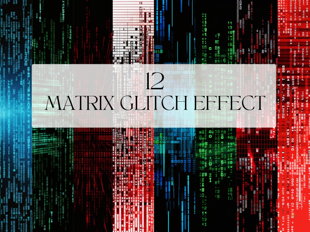 Watercolor Matrix Glitch Effect Digital Paper, Printable Fantasy Hack ...
