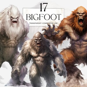Watercolor Bigfoot Clipart, Printable Sasquatch Png, Mythological Beast ...