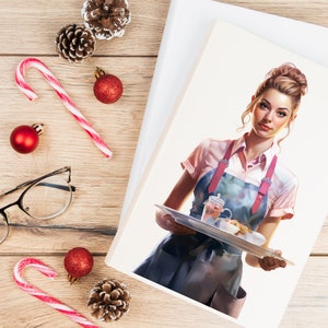 Watercolor Waiter & Waitress Clipart, Printable Restaurant Bistro Png ...