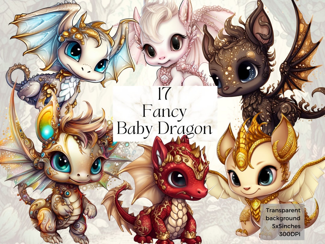 Printable Woodland Baby Dragon Png Clipart, Fantasy Fairytale Baby ...