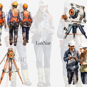 Watercolor Civil Engineer Clipart Printable, Structural Engineer Png ...