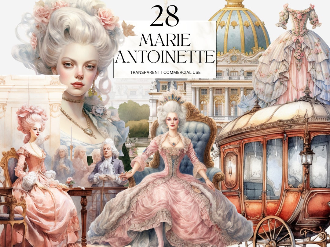 Watercolor Marie Antoinette Clipart, Printable Retro Vintage 17th ...