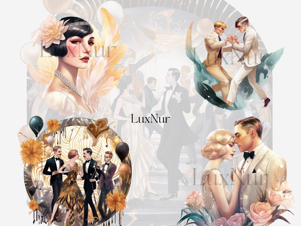 Watercolor the Great Gatsby Clipart Png Printable 1920s - Etsy Australia