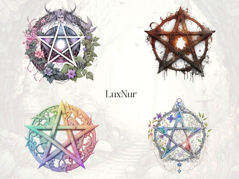 Best Watercolor Diverse Witch Pentagram Png Clipart Printable - Etsy