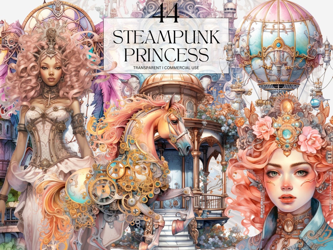 Watercolor Steampunk Princess Png Clipart, Printable Girls Women ...