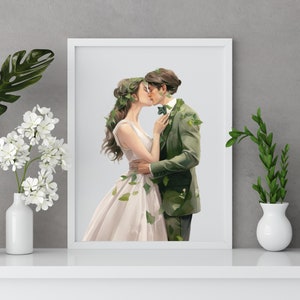 Watercolor Wedding Clipart, Printable Green Wedding Day Art Print ...