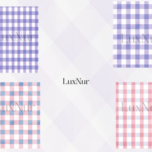 Watercolor Pastel Gingham Digital Paper, Printable Plaid Pattern Png ...