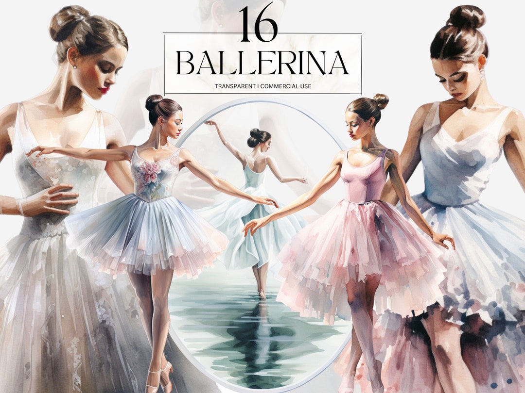 Watercolor Ballerina Clipart, Printable Ballet Dancer Professional ...