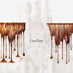 Chocolate Watercolor Drip Clipart, Printable Chocolate Paint Splash Png ...