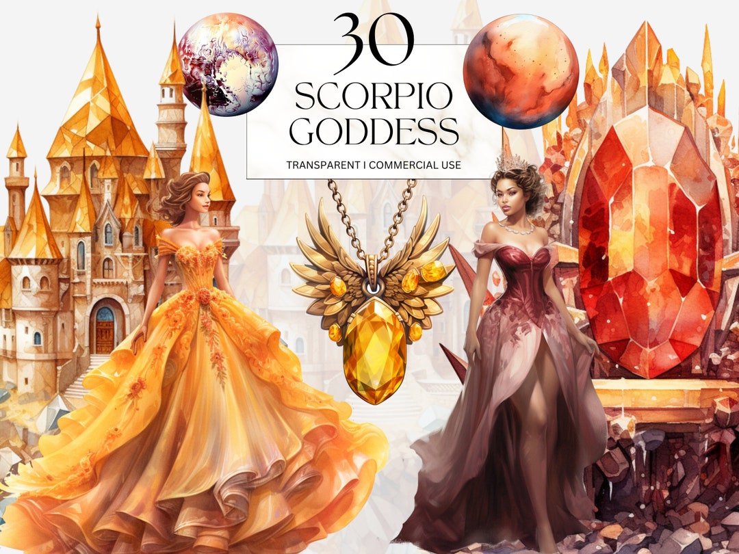 Watercolor Scorpio Goddess Clipart Printable Zodiac Sign Astrology ...