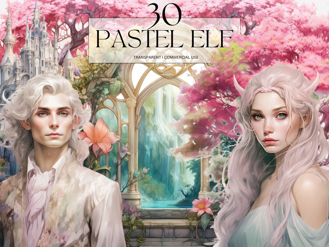 Watercolor Pastel Elf Clipart, Printable Lord of the Rings, the Witcher ...