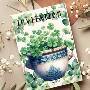 Watercolor Clover Clipart, Printable Fantasy Shamrock Png, Botanical ...