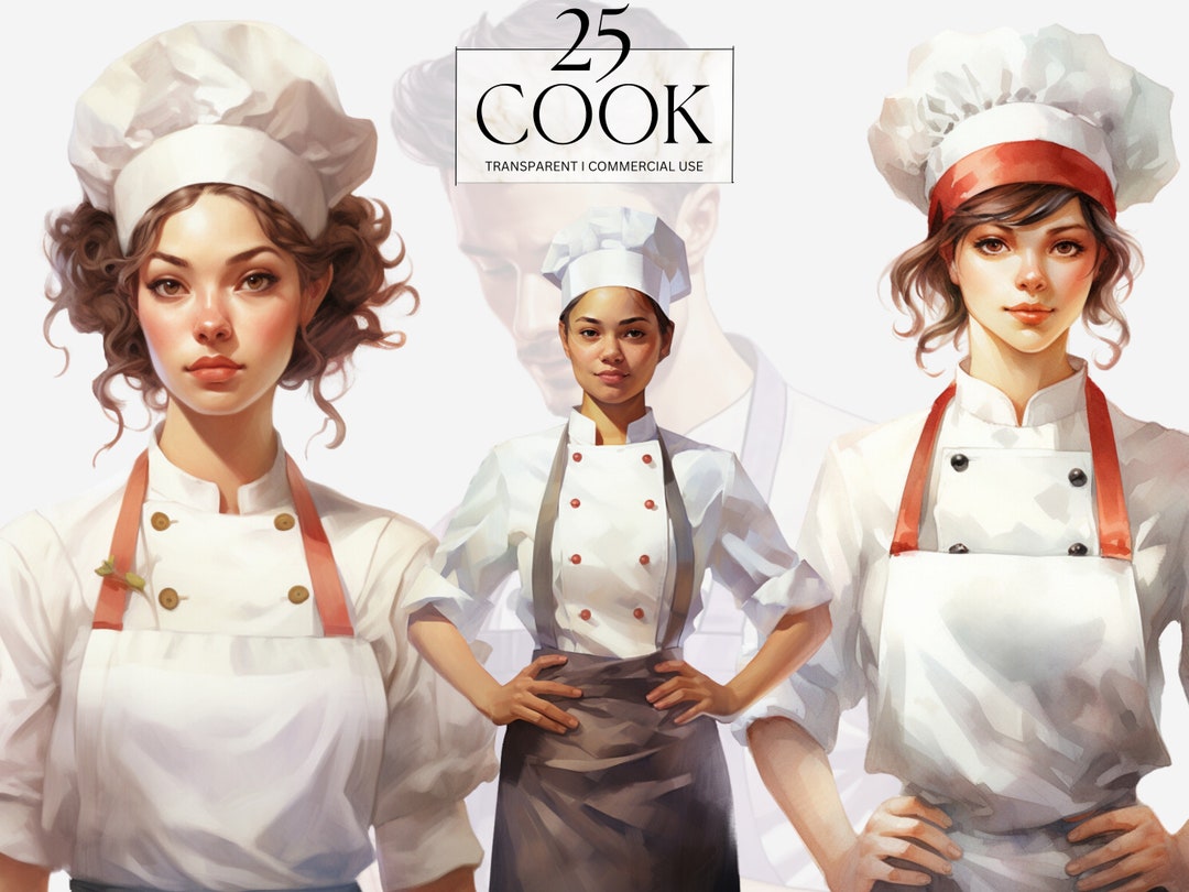 Watercolor Cook Clipart, Printable Culinary Chef Png, Gourmet ...
