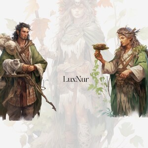 Watercolor Druid Clipart Printable Dungeons and Dragons Dnd RPG Game ...