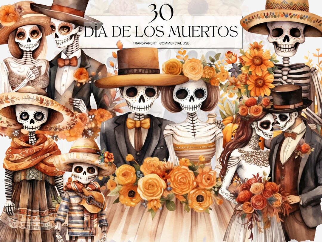 Watercolor Día De Los Muertos Clipart, Printable Day of the Dead Png ...