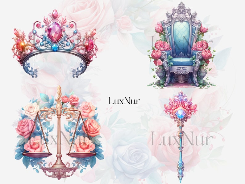 Watercolor Libra Goddess Clipart Printable Zodiac Sign - Etsy