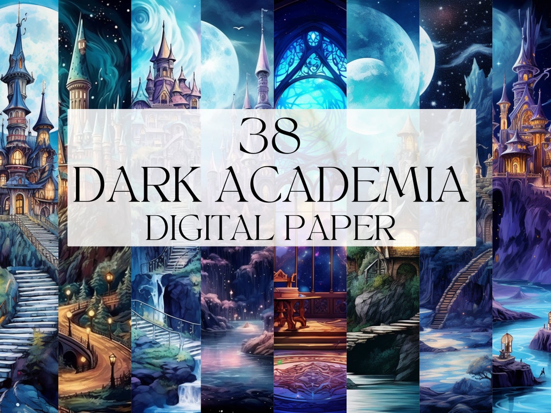 Watercolor Dark Academia Digital Paper Printable Magical Harry - Etsy