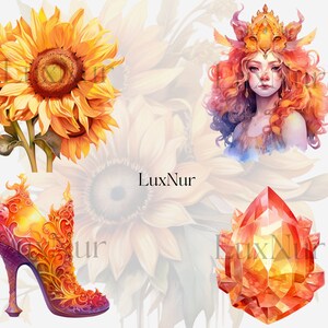 Watercolor Leo Goddess Clipart, Printable Zodiac Sign Astrology ...