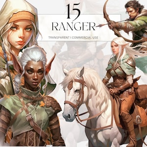 Watercolor Ranger Clipart Printable Dungeons and Dragons Dnd RPG Game ...