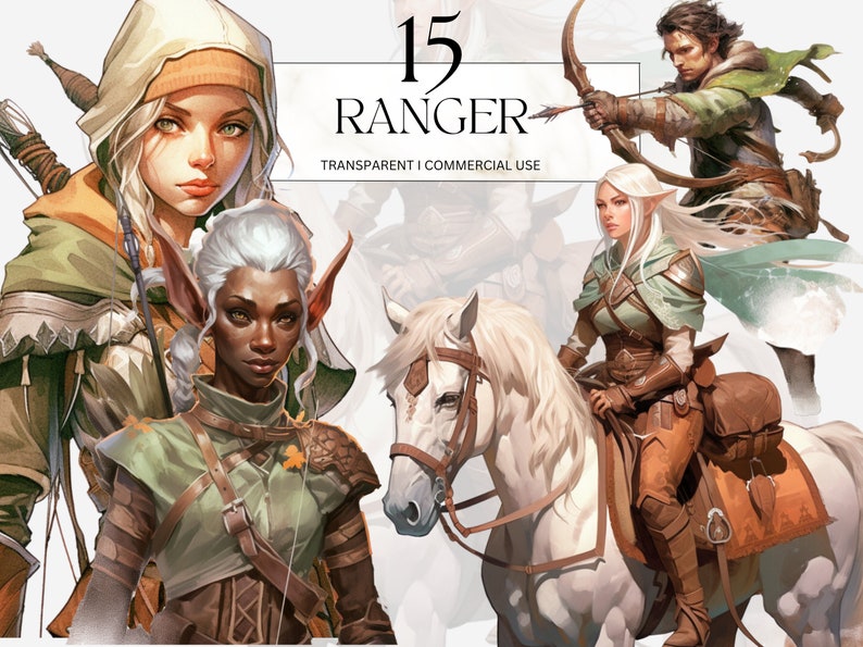 Watercolor Ranger Clipart Printable Dungeons and Dragons Dnd - Etsy