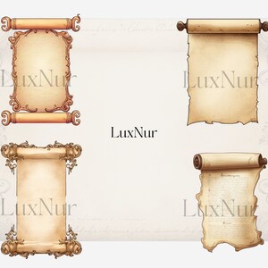 Watercolor Retro Scrolls Clipart Printable Vintage Decoupage Png ...