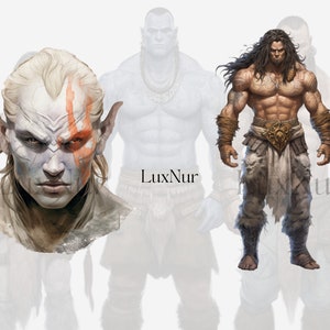 Watercolor Goliath Clipart Printable Dungeons and Dragons Dnd Giant RPG ...