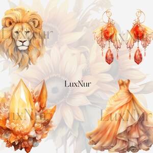 Watercolor Leo Goddess Clipart, Printable Zodiac Sign Astrology ...