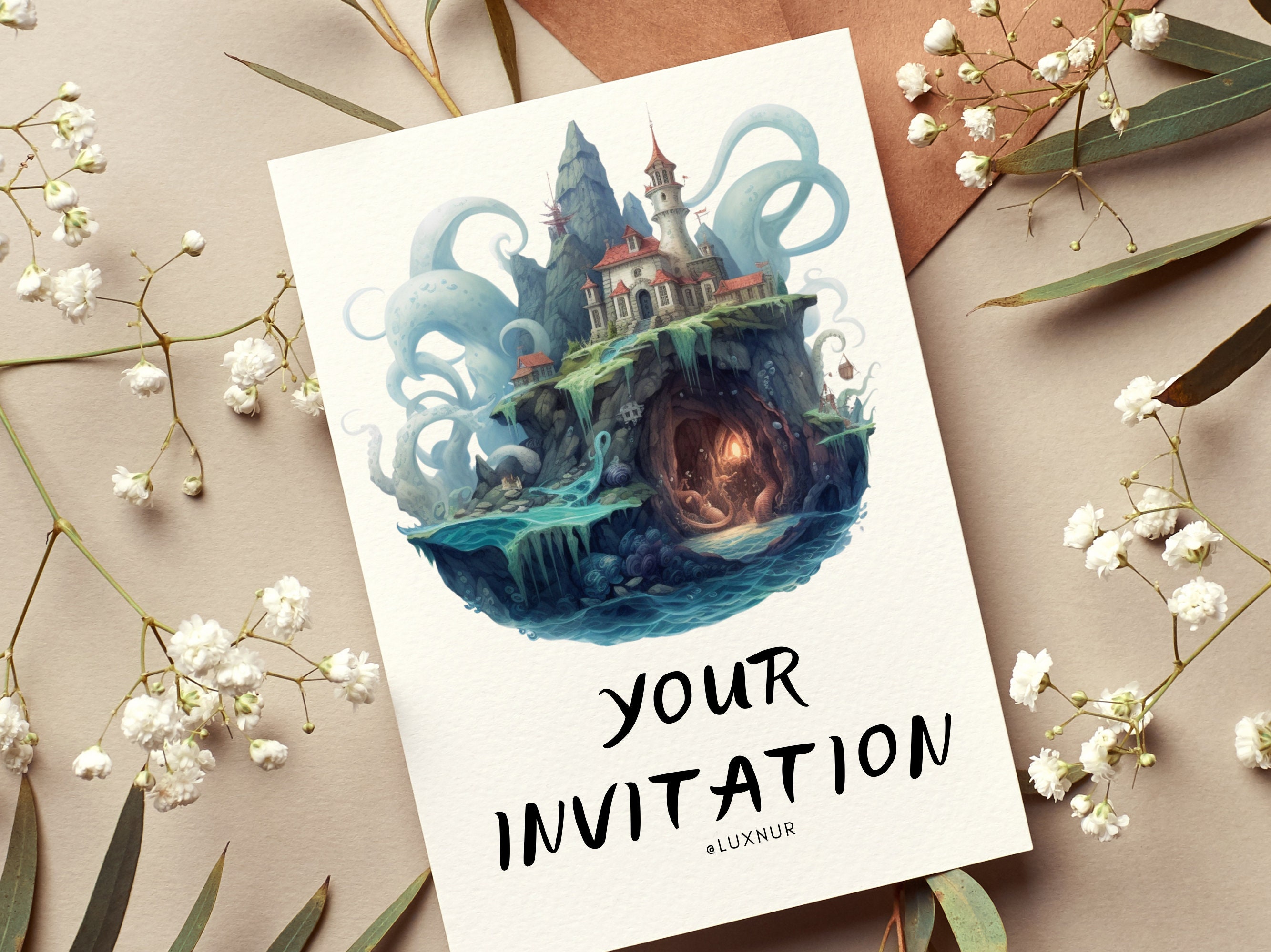 Watercolor Kraken Clipart Printable Giant Octopus Art Print - Etsy UK