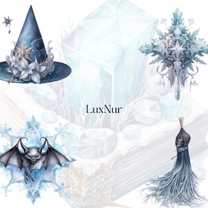 Watercolor Ice Queen Witch Clipart Png, Printable Frozen Snow Dark ...