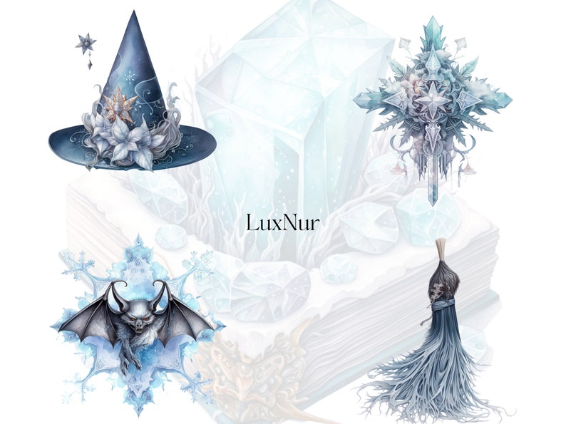 Watercolor Ice Queen Witch Clipart Png Printable Frozen Snow - Etsy