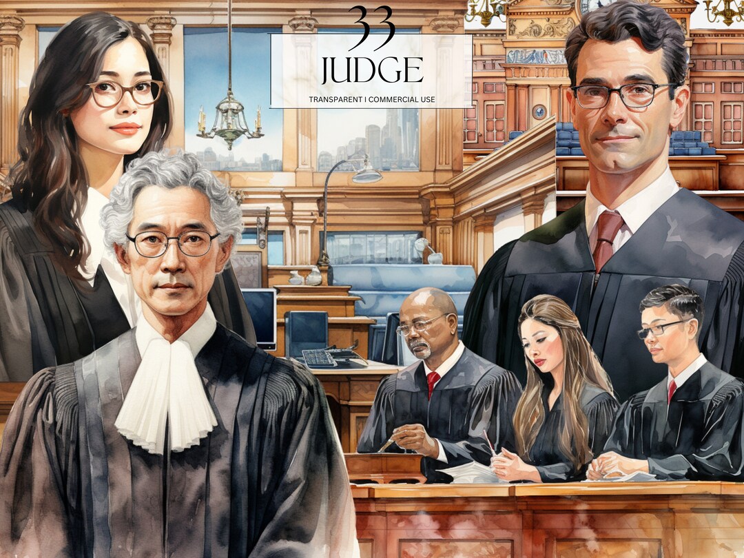 Watercolor Judge Clipart, Printable Court Justice Professional Jobs Png ...