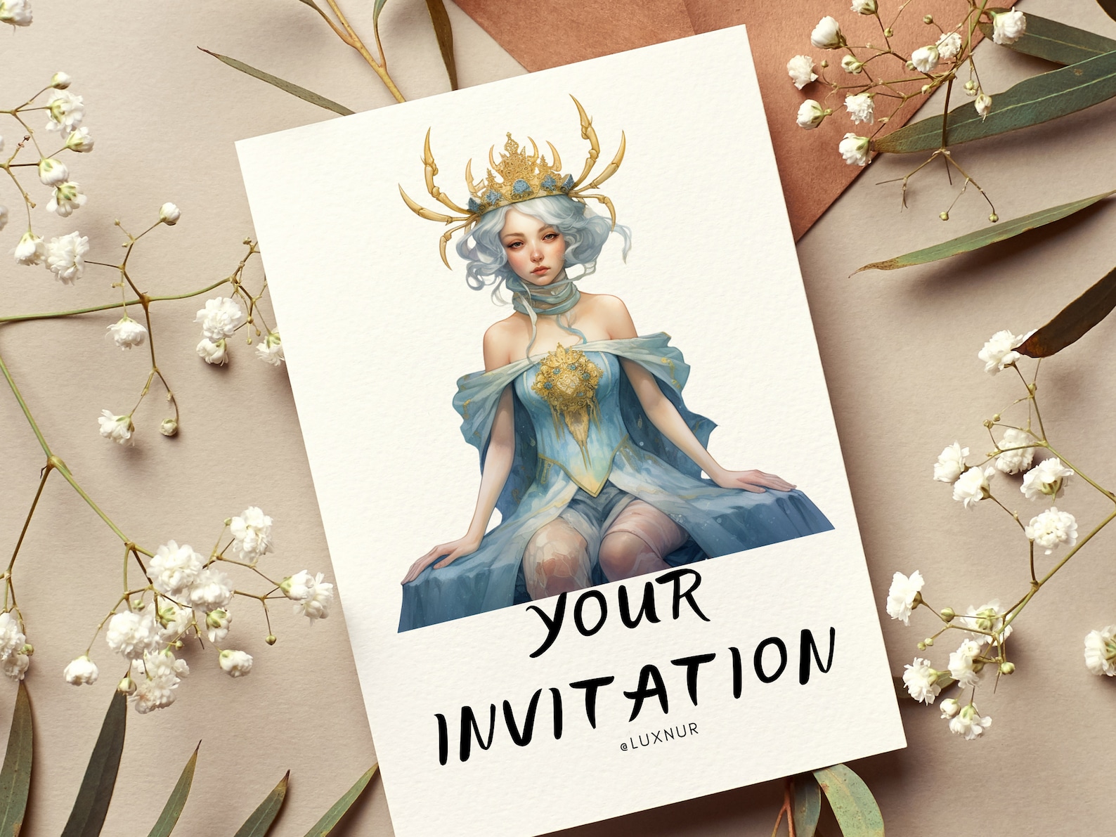 Watercolor Cancer Goddess Clipart Printable Zodiac Sign - Etsy