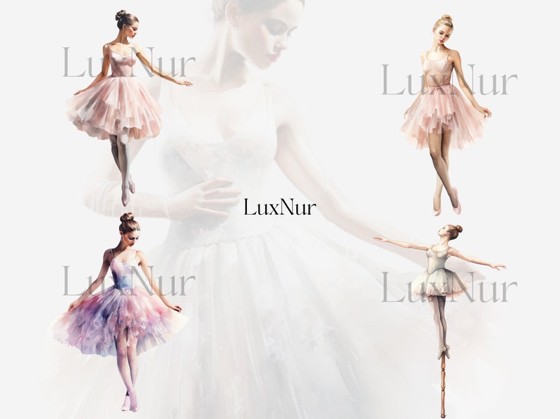 Watercolor Ballerina Clipart Printable Ballet Dancer - Etsy