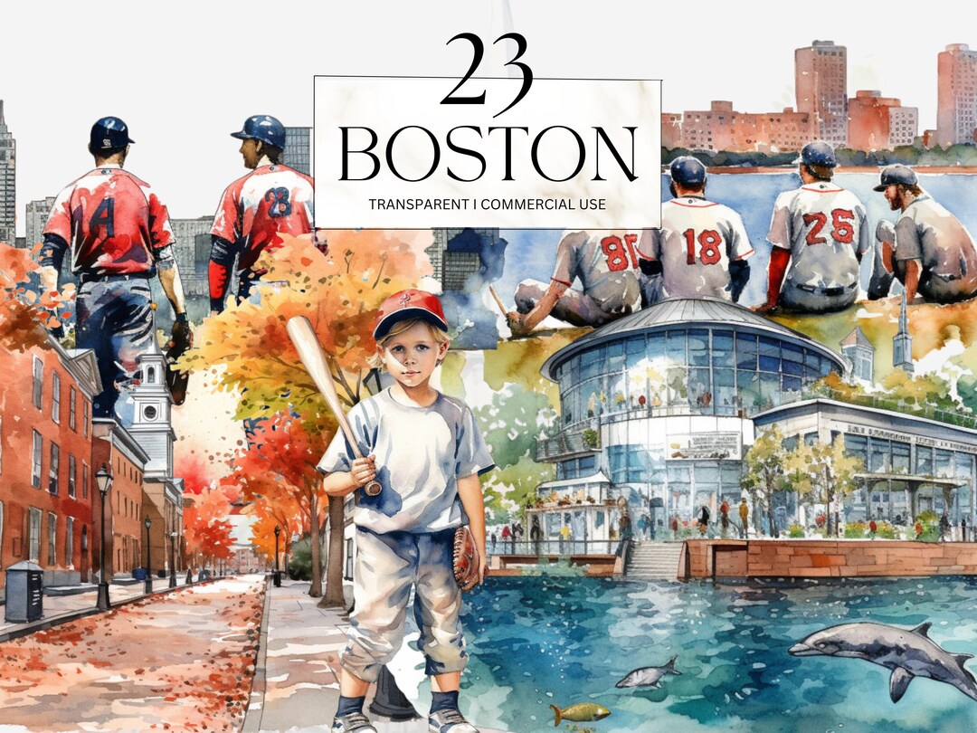 Watercolor Boston Clipart, Printable Massachusetts Png, Travel ...