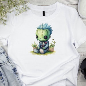 Watercolor Creepy Cute Zombie Toy Clipart, Printable Kid Kawaii Cute ...