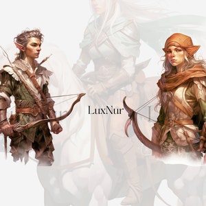 Watercolor Ranger Clipart Printable Dungeons and Dragons Dnd RPG Game ...