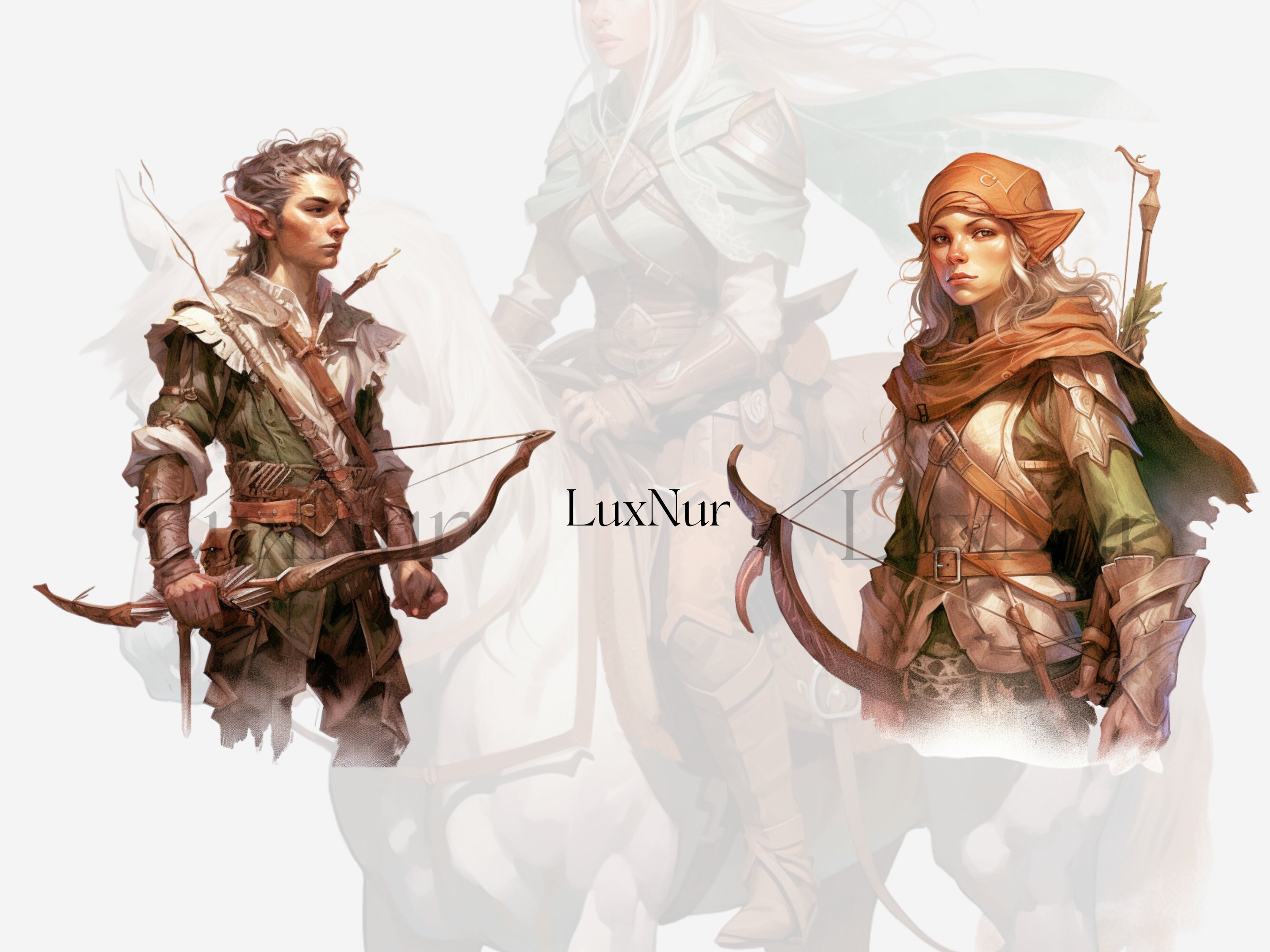 Watercolor Ranger Clipart Printable Dungeons and Dragons Dnd - Etsy