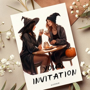 Watercolor Enchanted Witches Café Clipart, Printable Witchcraft Coffee ...