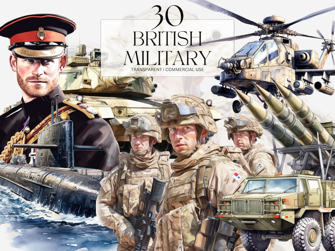 Watercolor English Military Clipart, Printable Armed Forces War Veteran ...