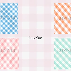 Watercolor Pastel Gingham Digital Paper, Printable Plaid Pattern Png ...
