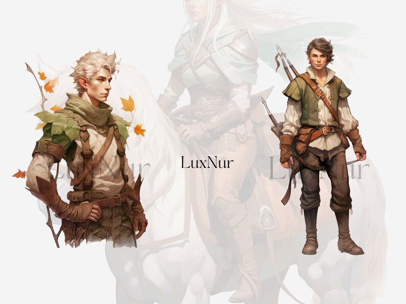 Watercolor Ranger Clipart Printable Dungeons and Dragons Dnd - Etsy