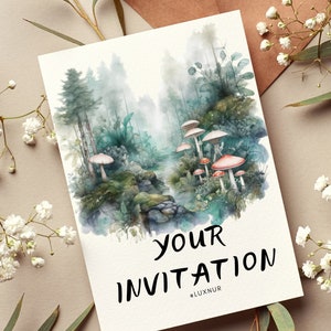 Watercolor Misty Enchanted Forest Clipart, Printable Fantasy Forest Png ...
