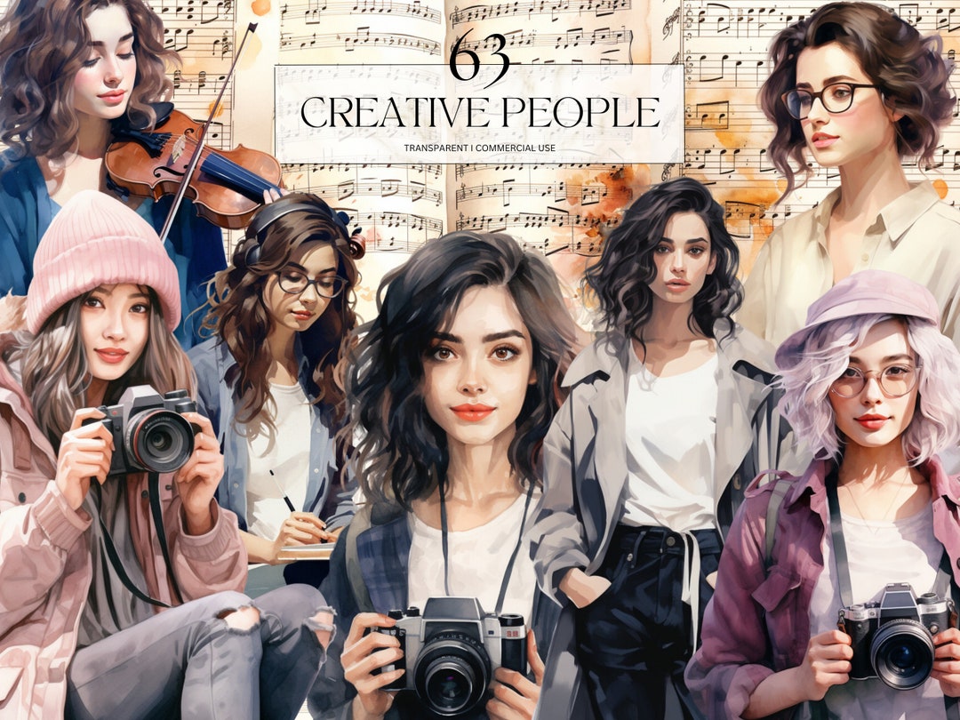 Watercolor Creative People Clipart, Printable Musician Artist Writer ...