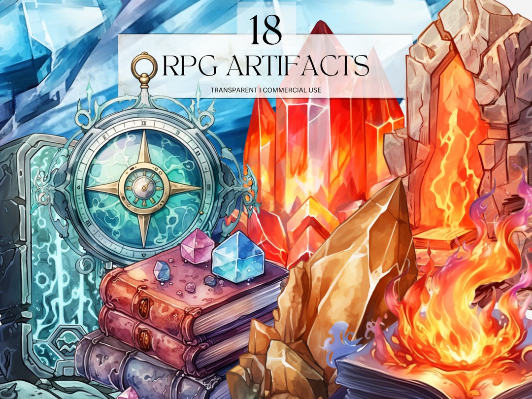 Watercolor RPG Artifacts Clipart, Printable Enchanted Final Fantasy Png ...