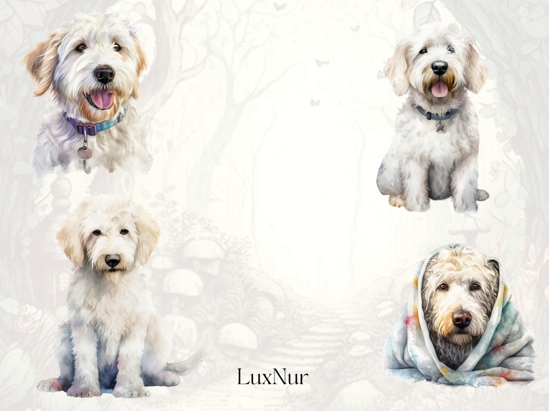 Watercolor Goldendoodle Png Clipart Printable Poodle Mix Dog - Etsy